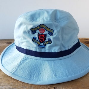 Vintage 80s the ROYAL HONG KONG Golf Club Bucket Hat Light Blue Golfing ...