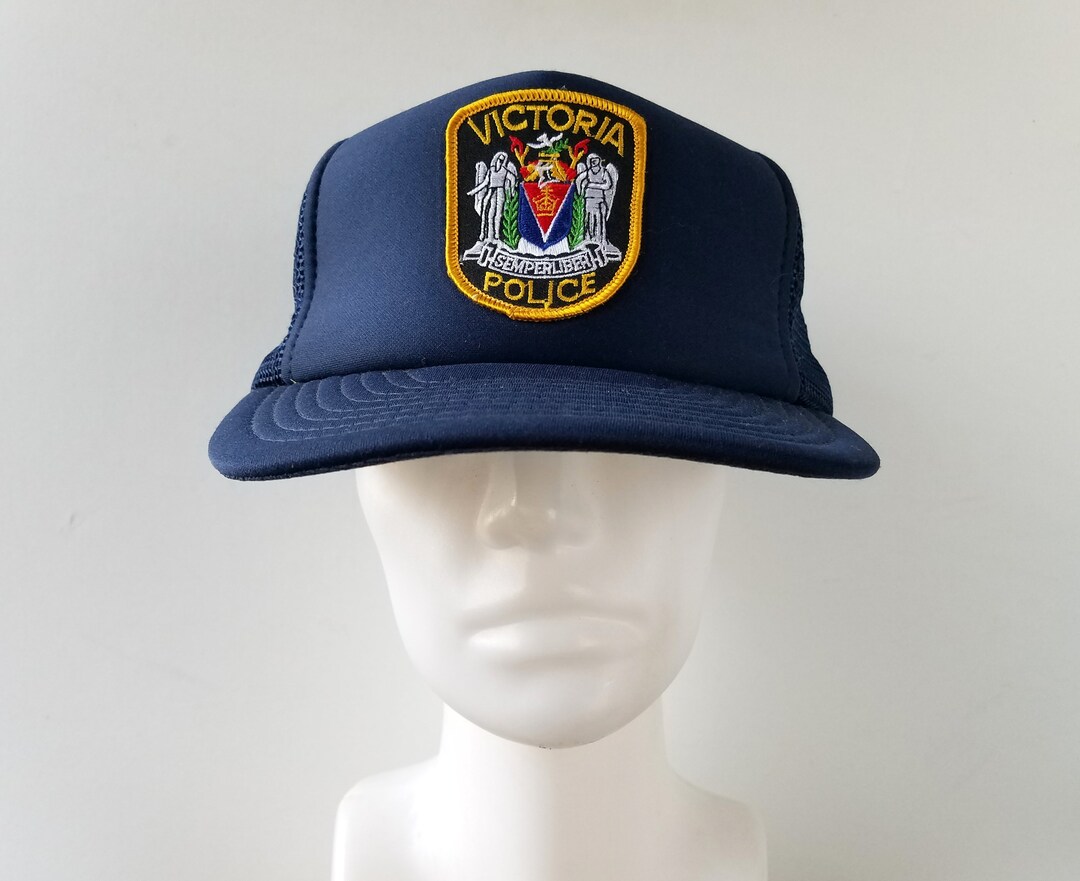 Vintage 80s VICTORIA POLICE Trucker Hat British Columbia, Canada ...