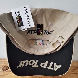 Vintage 90s ATP TOUR Pro Tennis Khaki Strapback Dad Hat Deadstock ...