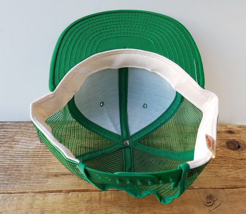 Vintage 70s 80s AJD Green Mesh Blank Trucker Hat Made in USA Snapback ...