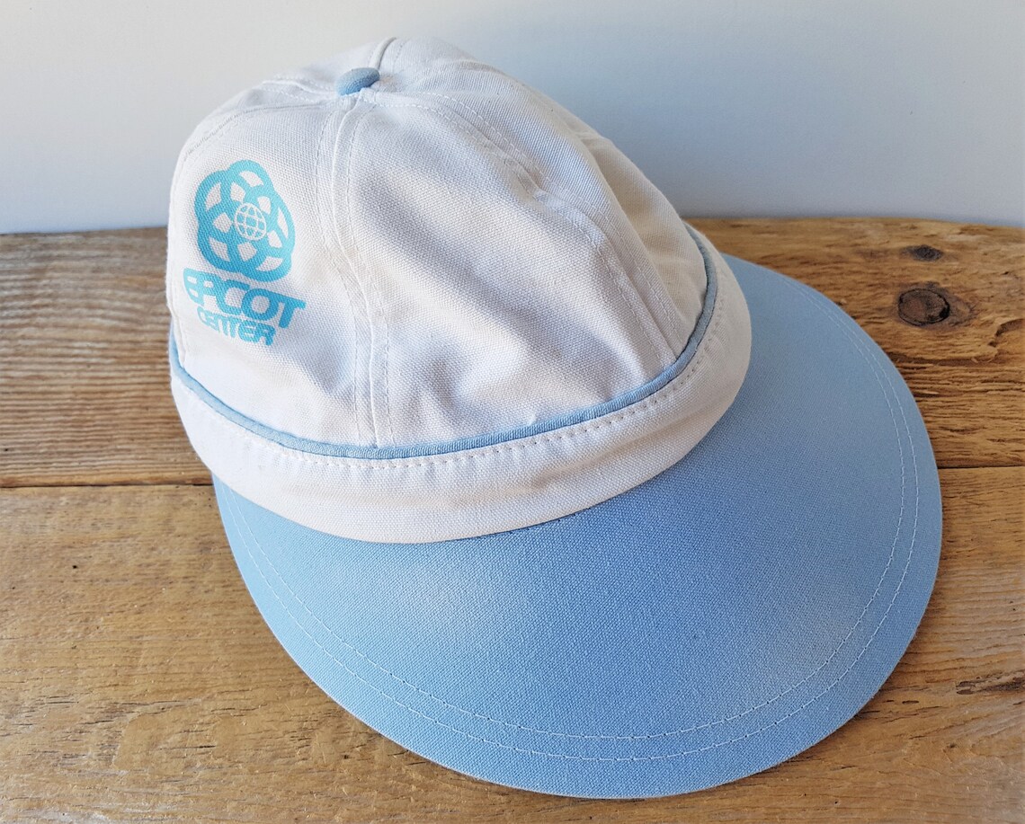 Vintage 1980s EPCOT CENTER Walt Disney World Hat - Light Baby Blue Wide ...