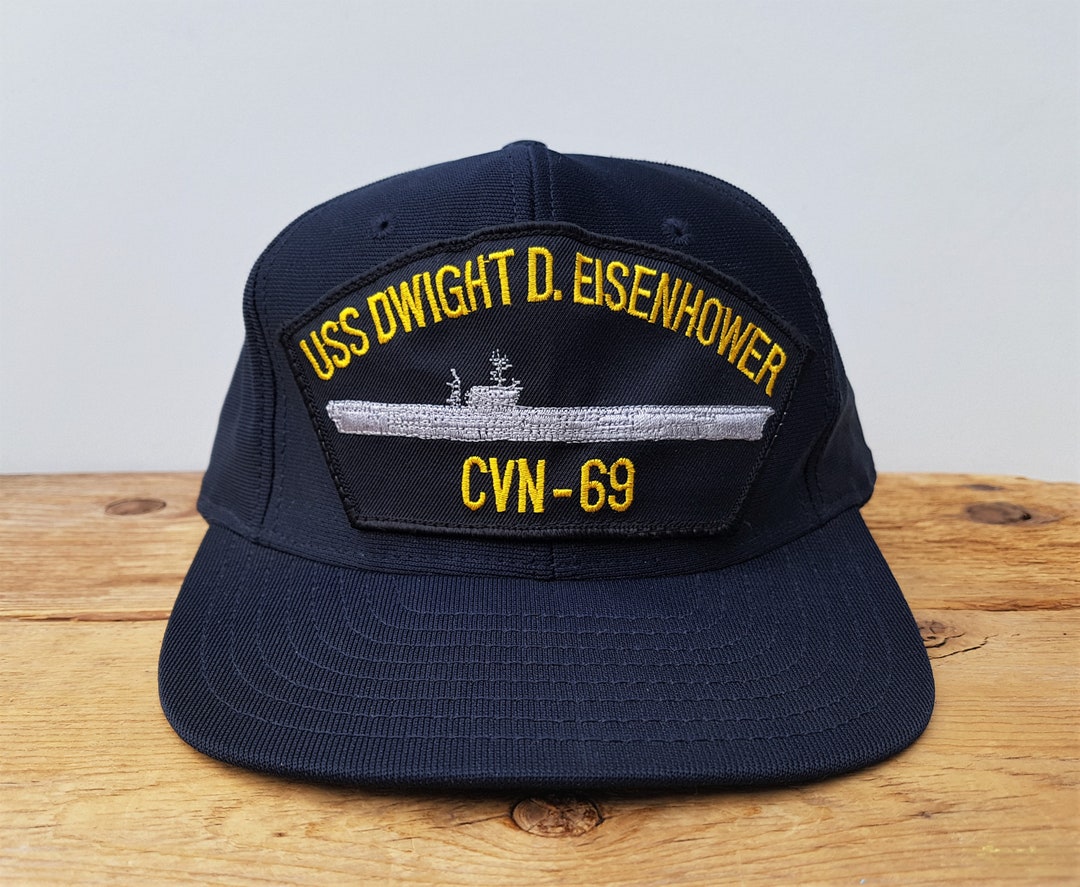 Vintage USS Dwight D. Eisenhower Cvn 69 Snapback Hat Made in USA Ajd ...