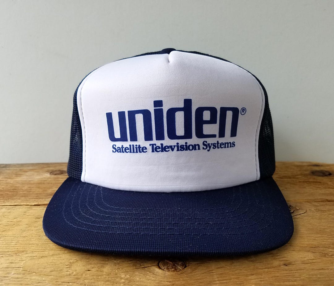 Vintage 80s UNIDEN Satellite Television Systems Trucker Hat -navy Blue ...
