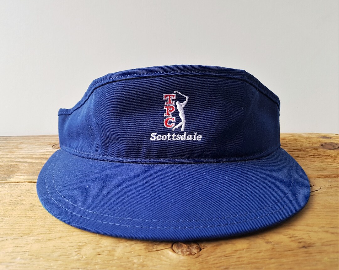 Vintage 80s TPC Scottsdale Golf Sun Visor Strapback Hat New Era Made in ...