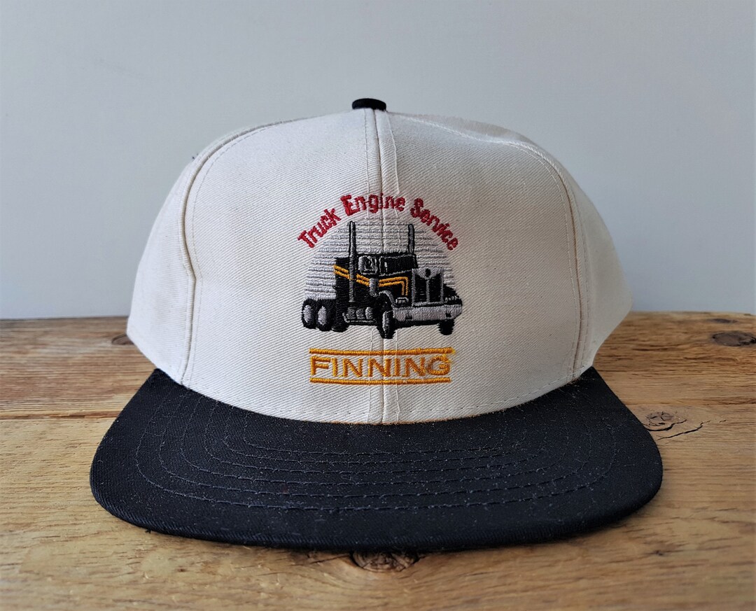 Vintage 90s FINNING Truck Engine Service Strapback Hat Cotton Duck ...