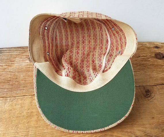 Vintage 1950s 60 Japanese Woven Straw Cap - Natural T… - Gem