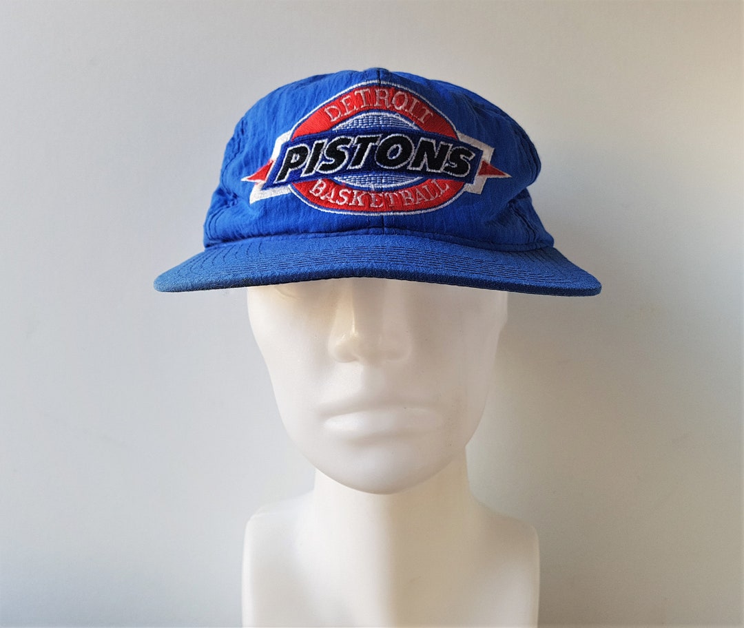 Vintage 80s 90s DETROIT PISTONS Nylon STARTER Snapback Hat Official ...