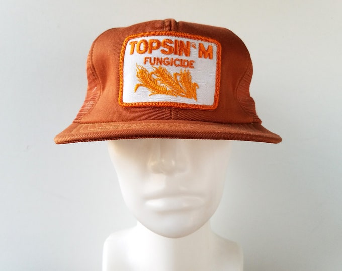 Vintage 80s TOPSIN M Fungicide Mesh Trucker Hat - Made in USA - Farmer ...
