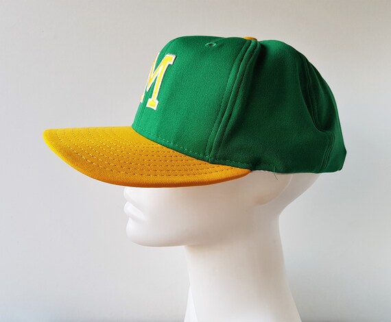 Vintage 80s AJD Double Knit Letter "M" Logo Snapback … - Gem