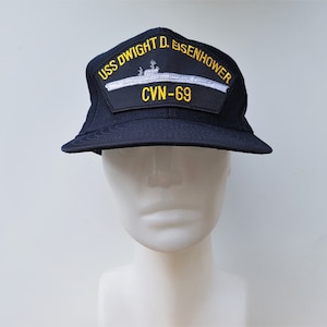 Vintage USS Dwight D. Eisenhower Cvn 69 Snapback Hat Made in USA Ajd ...