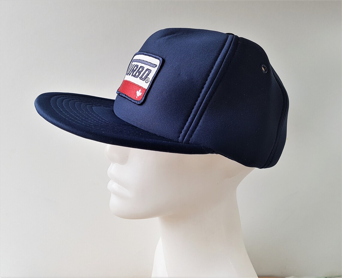 Vintage 80s TURBO Gas Station Canada Trucker Hat - Navy Polyester Foam ...