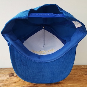 Vintage 80s IRLY BIRD Building Supplies Blue Corduroy Snapback Hat ...