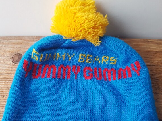 GUMMY BEARS Rare Vintage Yummy Gummy Retro Pom Beanie… - Gem