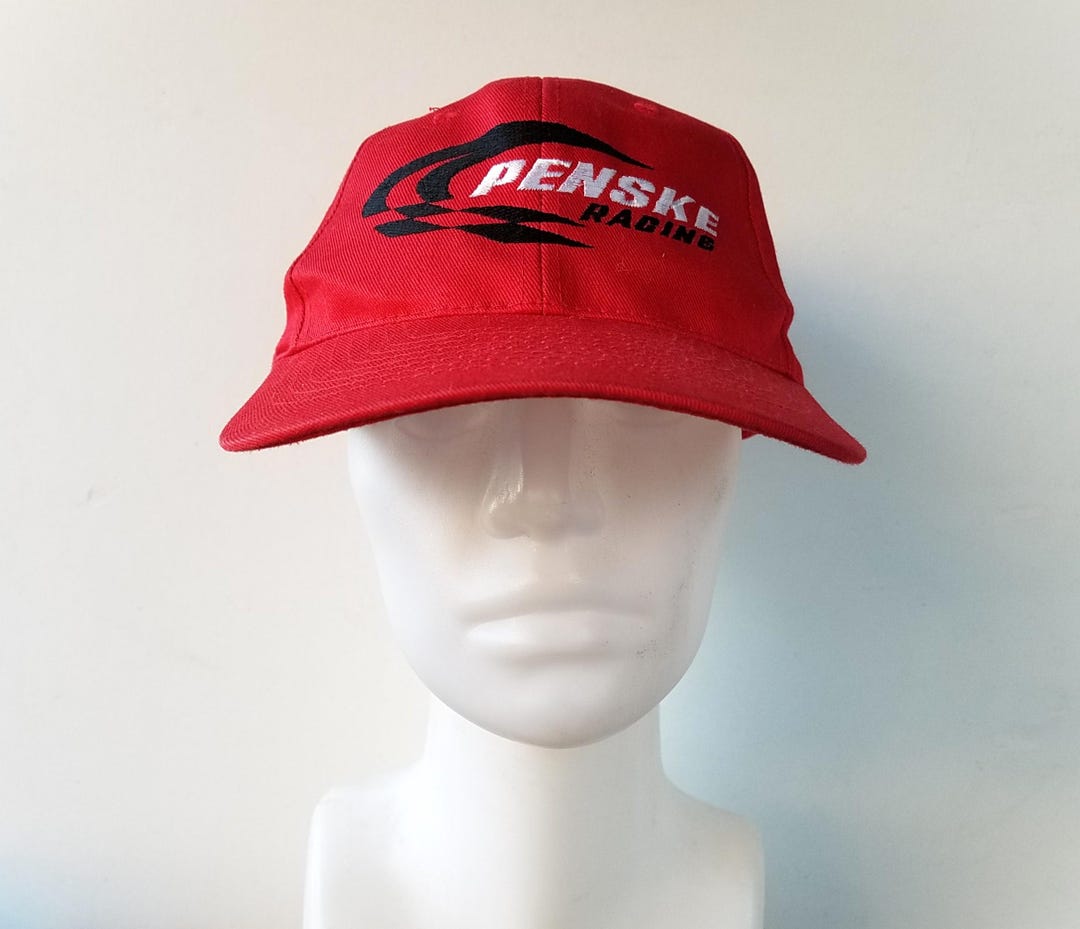 Vintage 90s PENSKE Racing GE Capital Snapback Hat - NASCAR Indy Red ...