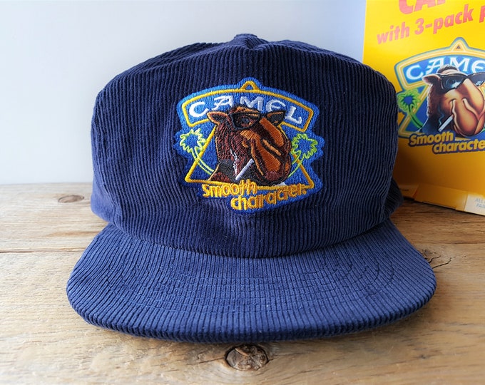CAMEL Cigarettes Smooth Character Vintage Corduroy Snapback Hat Navy ...