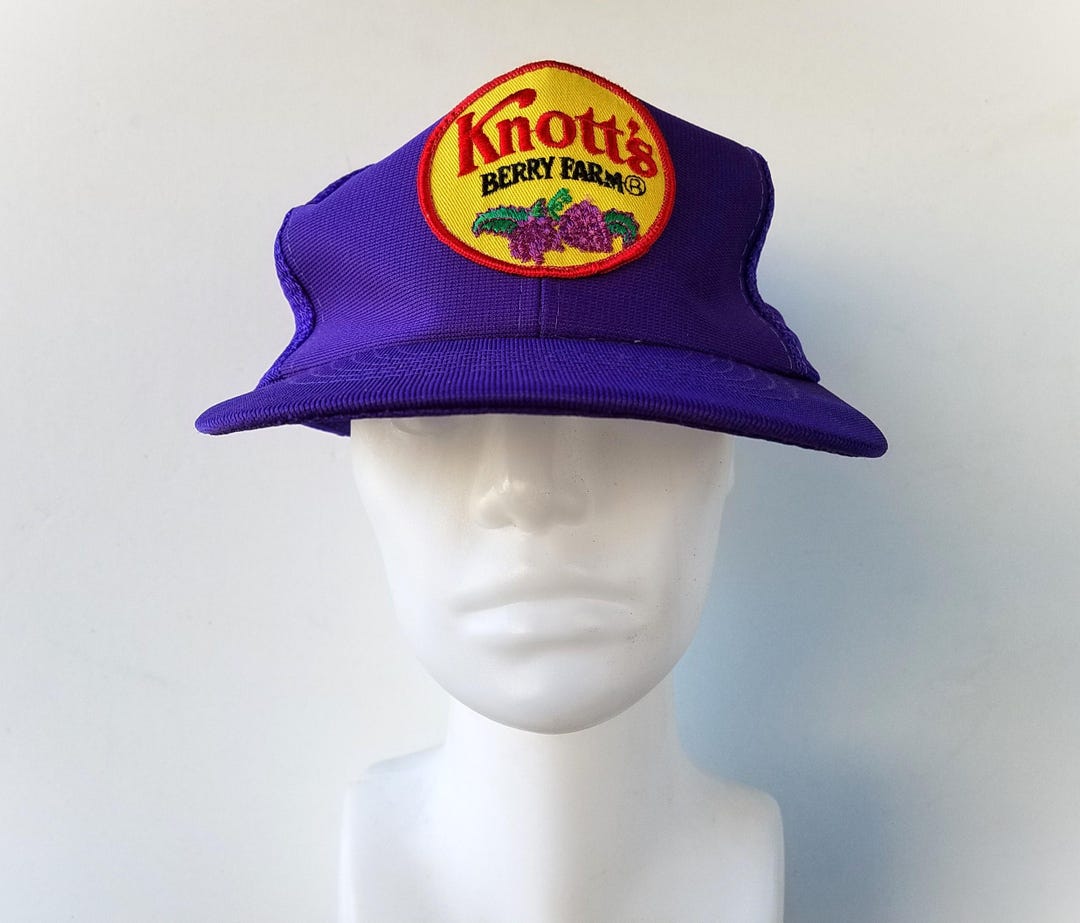 Vintage 80s KNOTT'S BERRY FARM Trucker Hat - Purple Mesh Snapback ...