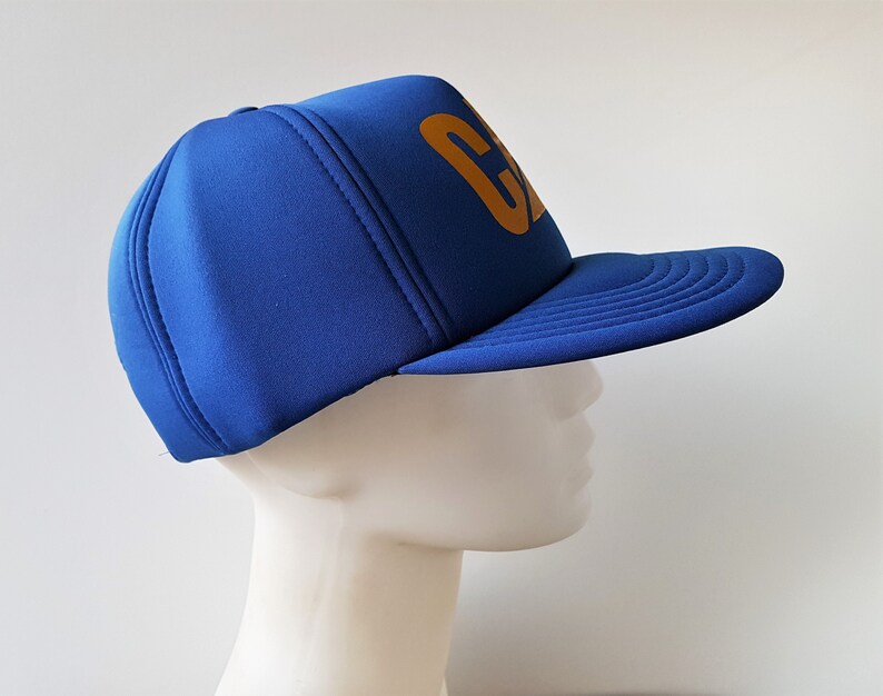 CAT Original Vintage 80s Blue Polyester Full Foam Trucker - Etsy