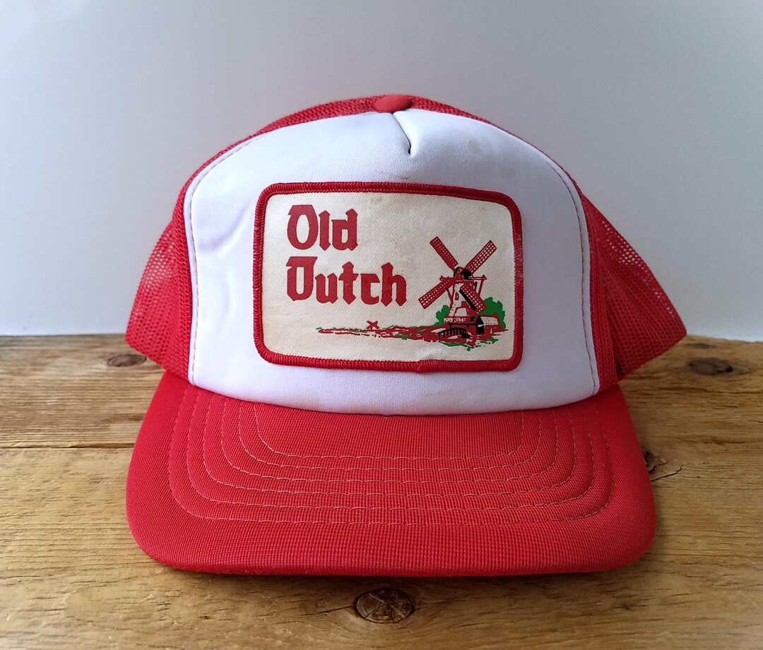 Vintage 80s OLD DUTCH Potato Chips Red Mesh Trucker Snapback Hat ...