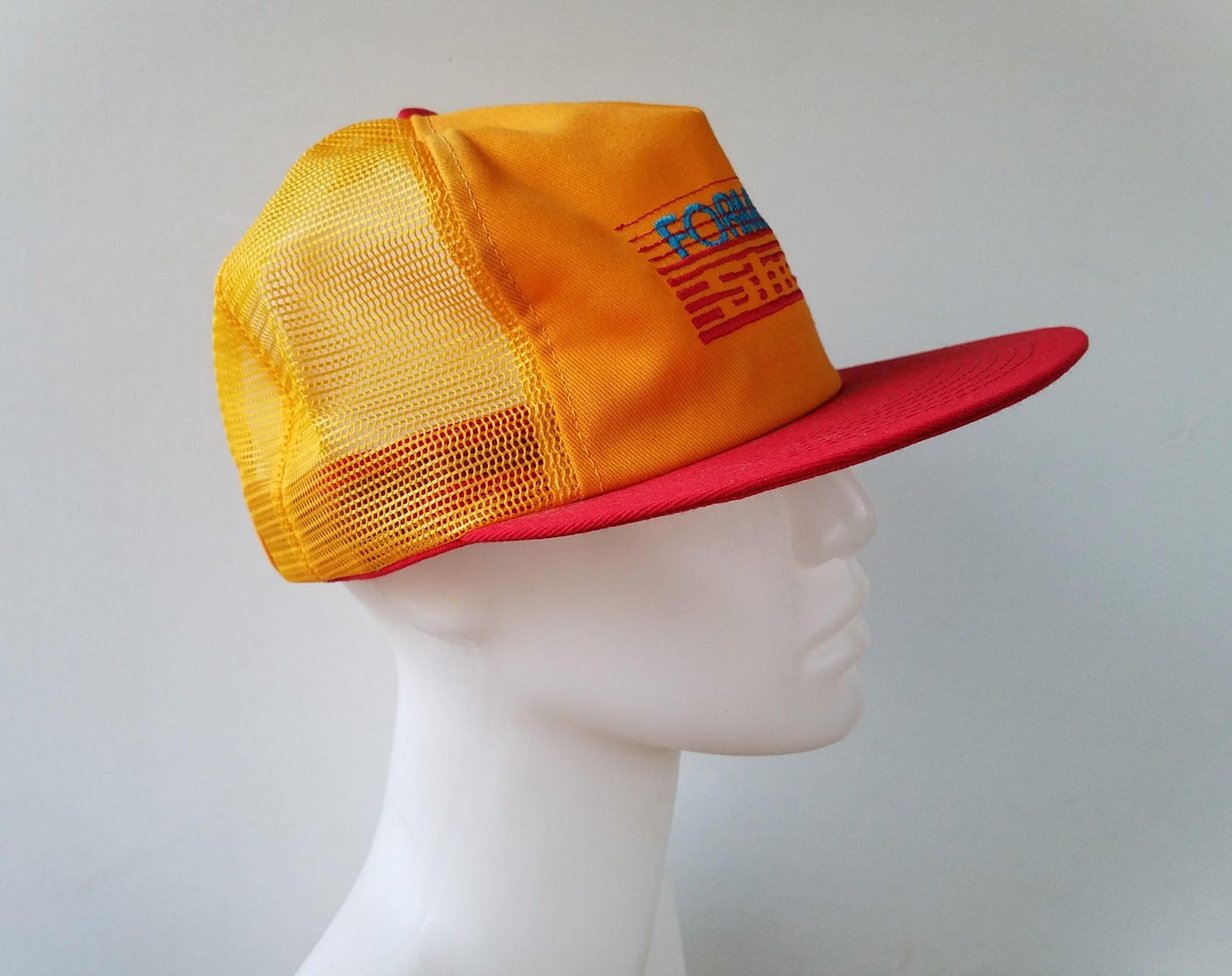 Vintage 80s FORMULA SHELL Trucker Hat - K-brand Canada Yellow Mesh ...