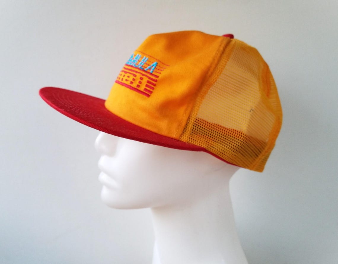 Vintage 80s FORMULA SHELL Trucker Hat - K-brand Canada Yellow Mesh ...