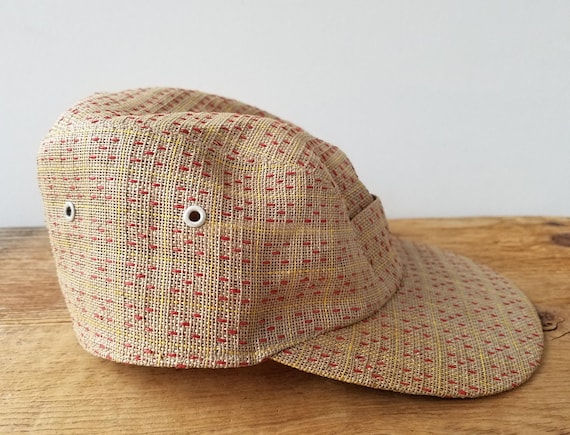 Vintage 1950s 60 Japanese Woven Straw Cap - Natural T… - Gem