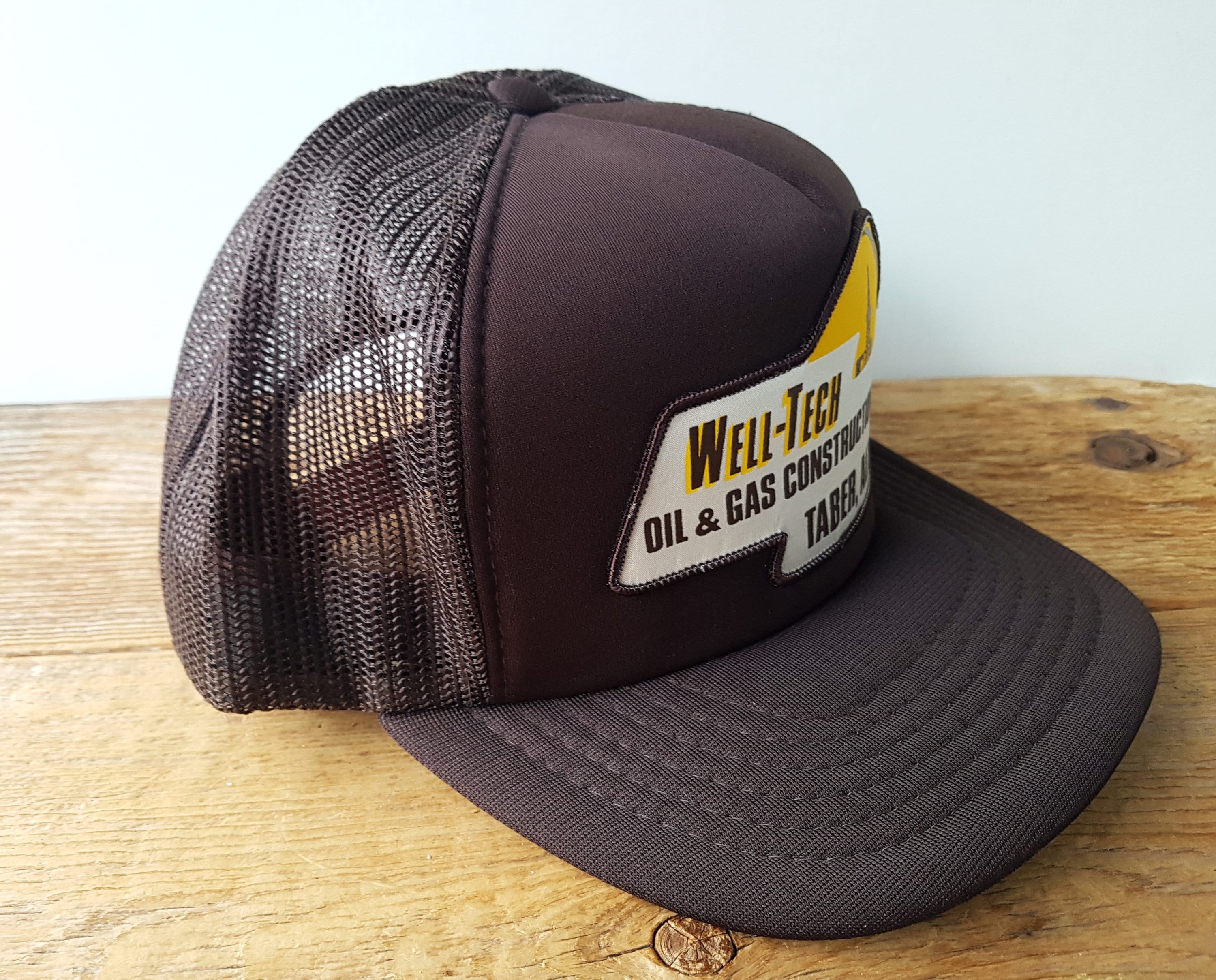 Vintage 80s WELL-TECH Oil & Gas Construction Trucker Hat - Taber ...