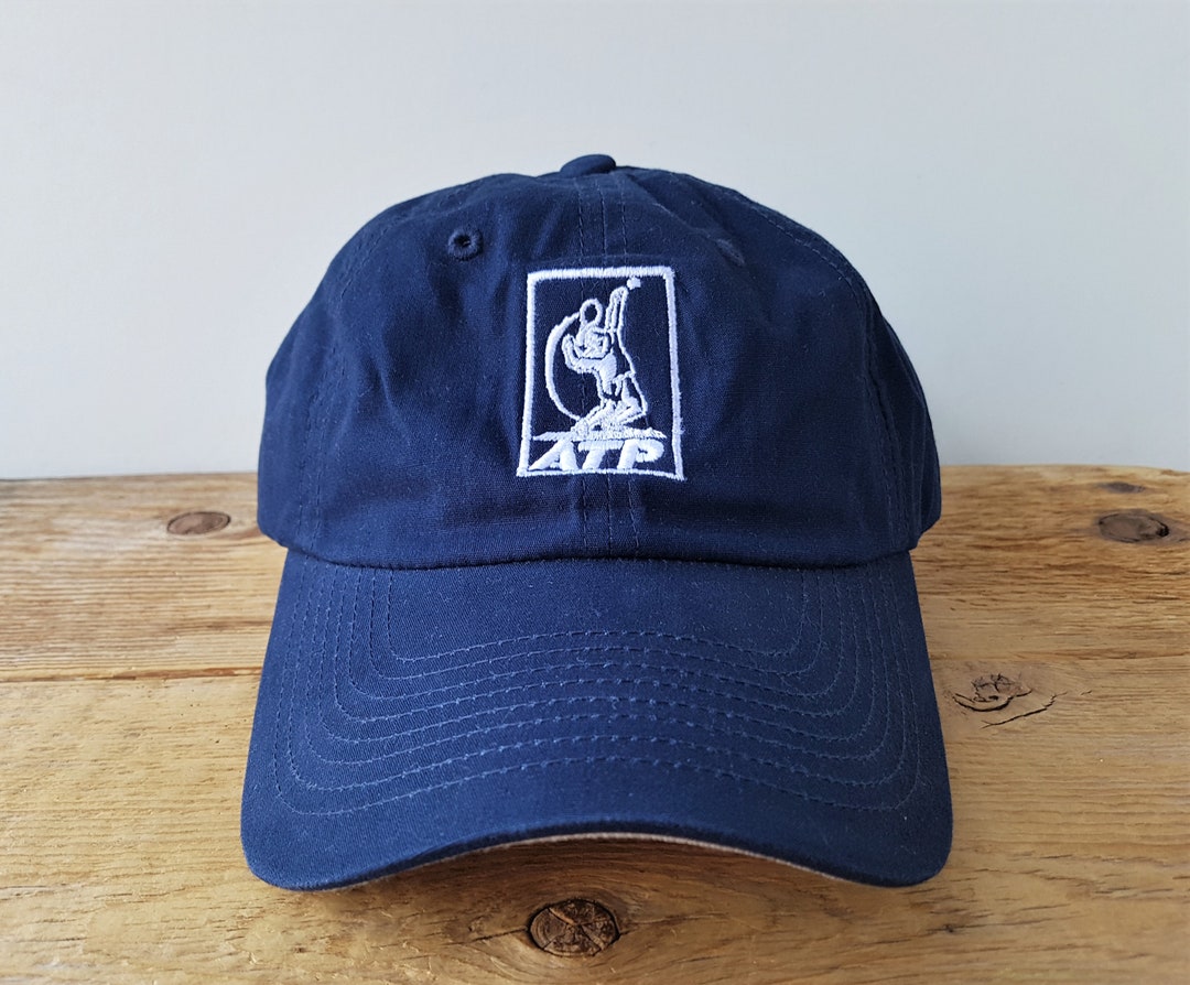 Vintage ATP TOUR Pro Tennis Navy Cotton Strapback Dad Hat Deadstock ...