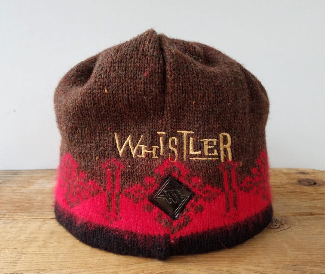 Vintage WHISTLER MOUNTAIN Ski Resort Winter Hat -pure Virgin Wool ...