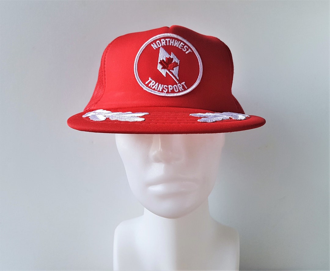 Vintage 80s NORTHWEST TRANSPORT Trucker Hat Red Mesh Snapback Baseball ...