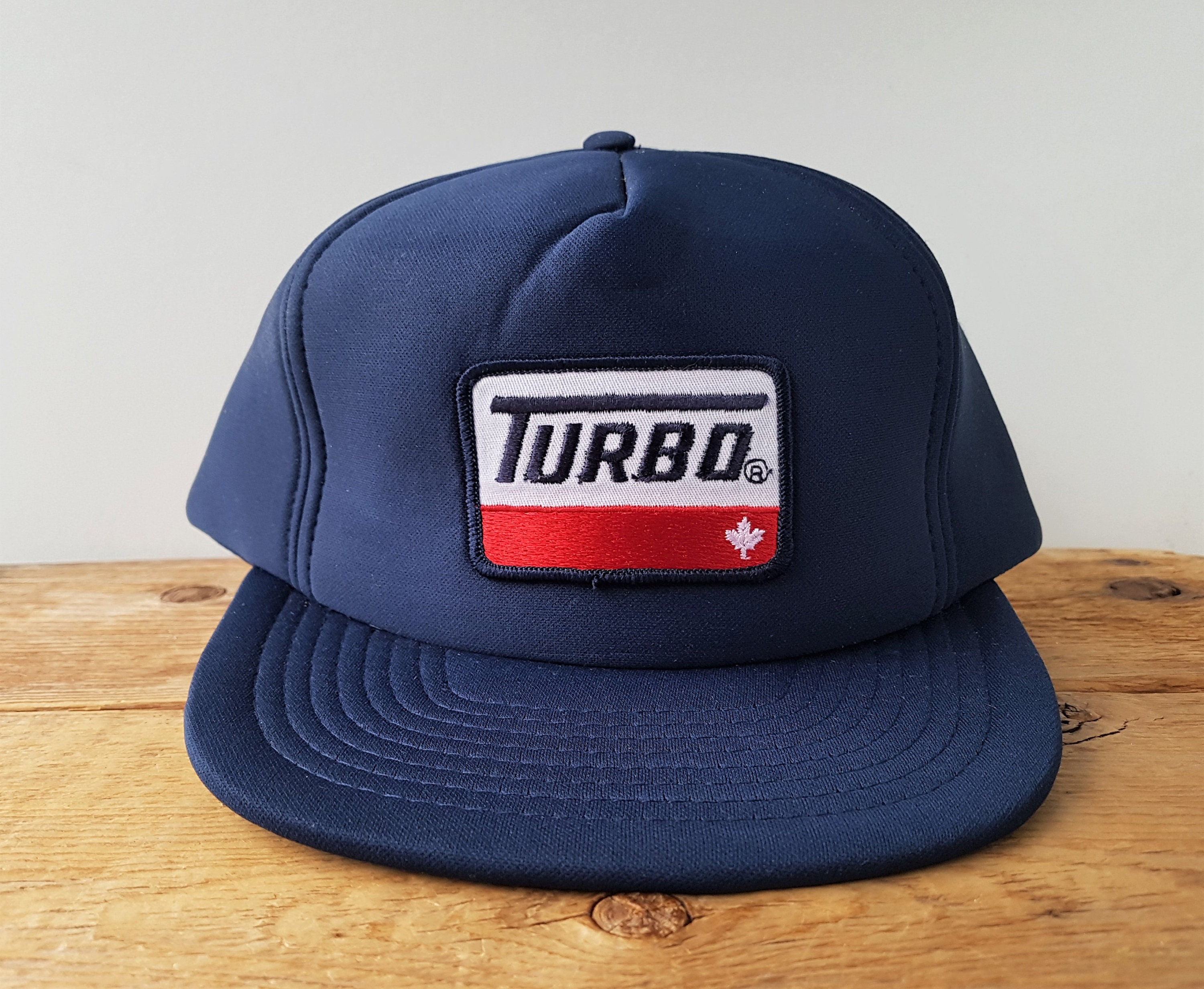 Vintage 80s TURBO Gas Station Canada Trucker Hat - Navy Polyester Foam ...