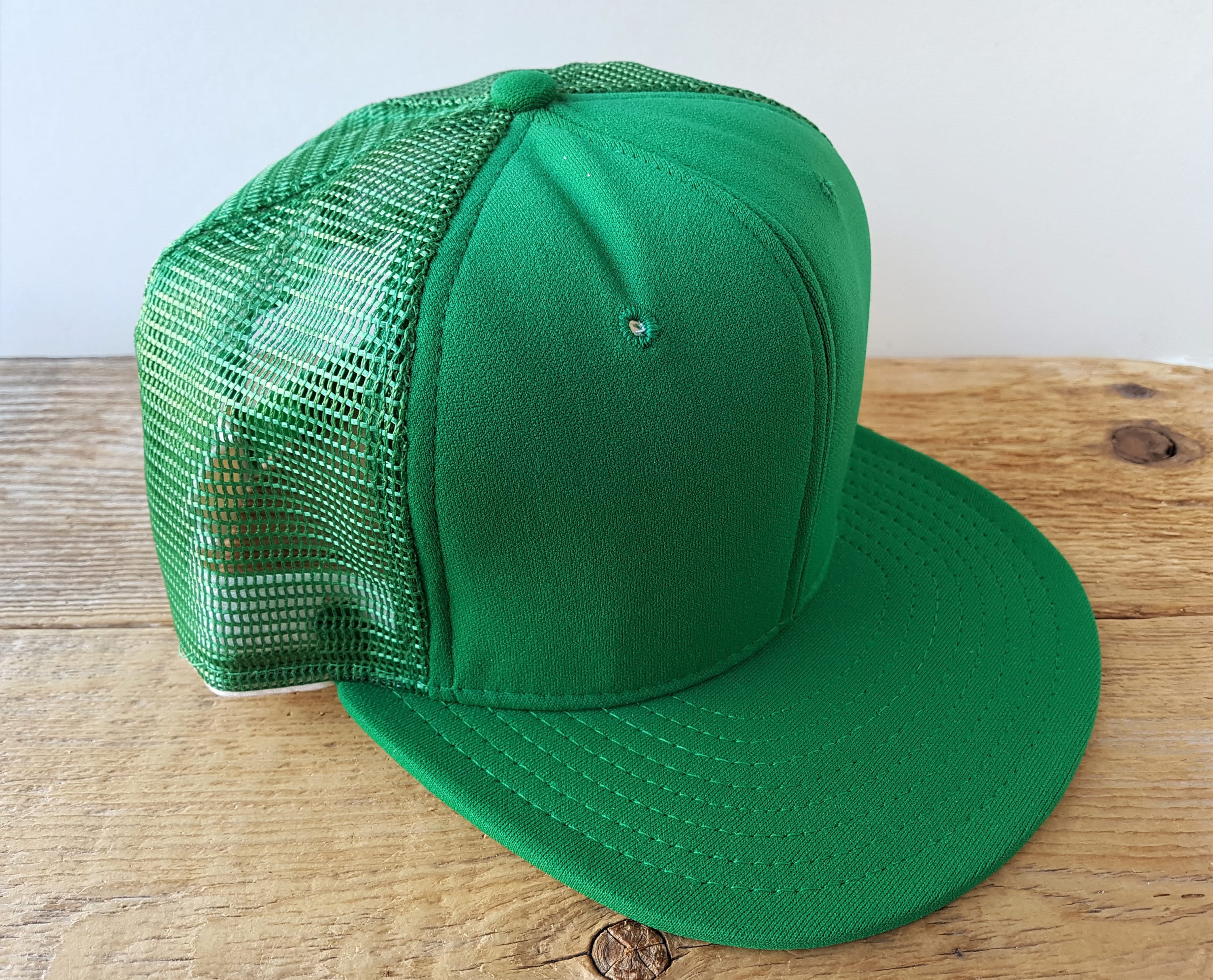Vintage 70s 80s AJD Green Mesh Blank Trucker Hat Made in USA Snapback ...