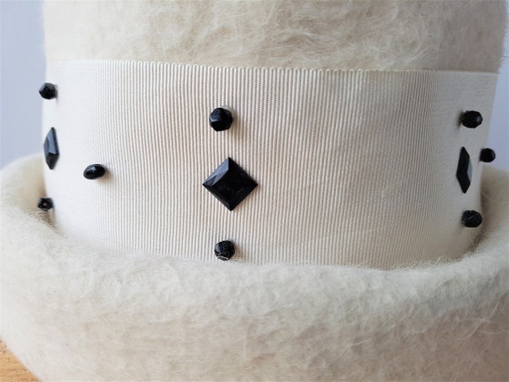 Vintage 1960s Italian TOSCANO Ermine Fur Felt Hat Cre… - Gem