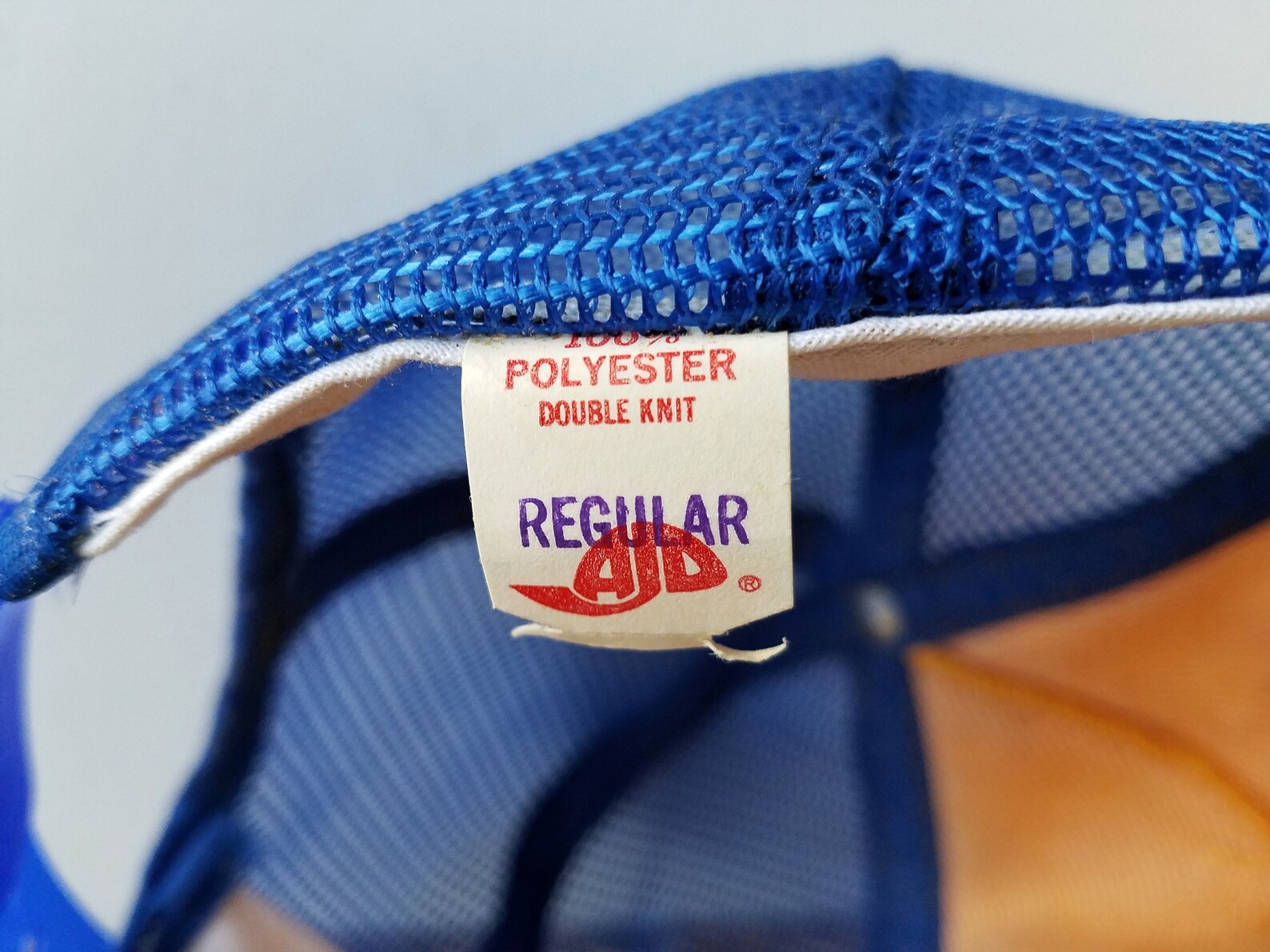 Vintage 70s 80s AJD Blue Mesh Blank Yellow Trucker Hat - Made in USA ...