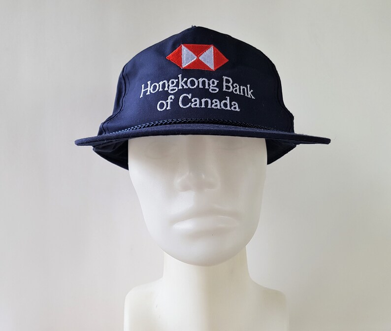Vintage Hongkong Bank of Canada Navy Blue Rope Snapback Hat - Pre HSBC ...