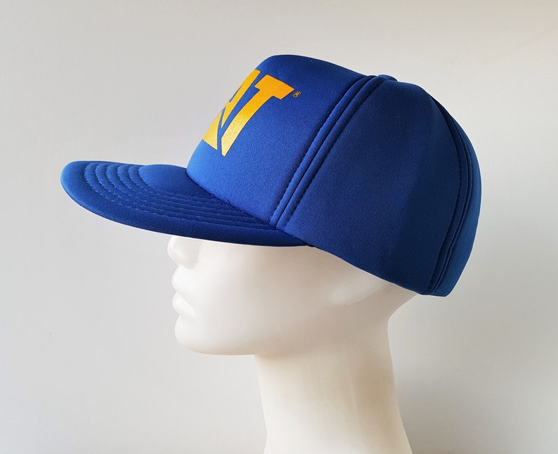 CAT Original Vintage 80s Blue Polyester Full Foam Trucker - Etsy