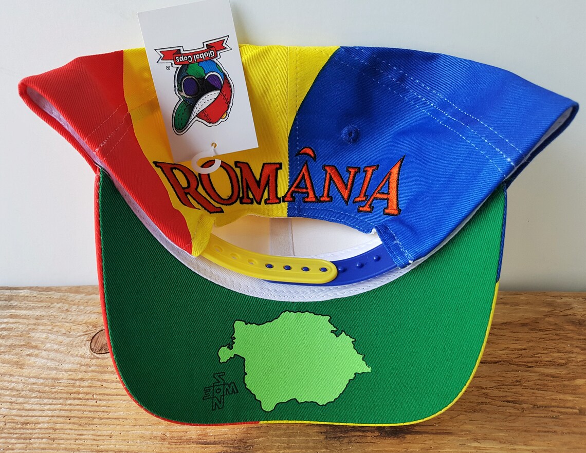 Vintage 90s Romanian Flag Team ROMANIA Snapback Hat - Rare Deadstock ...