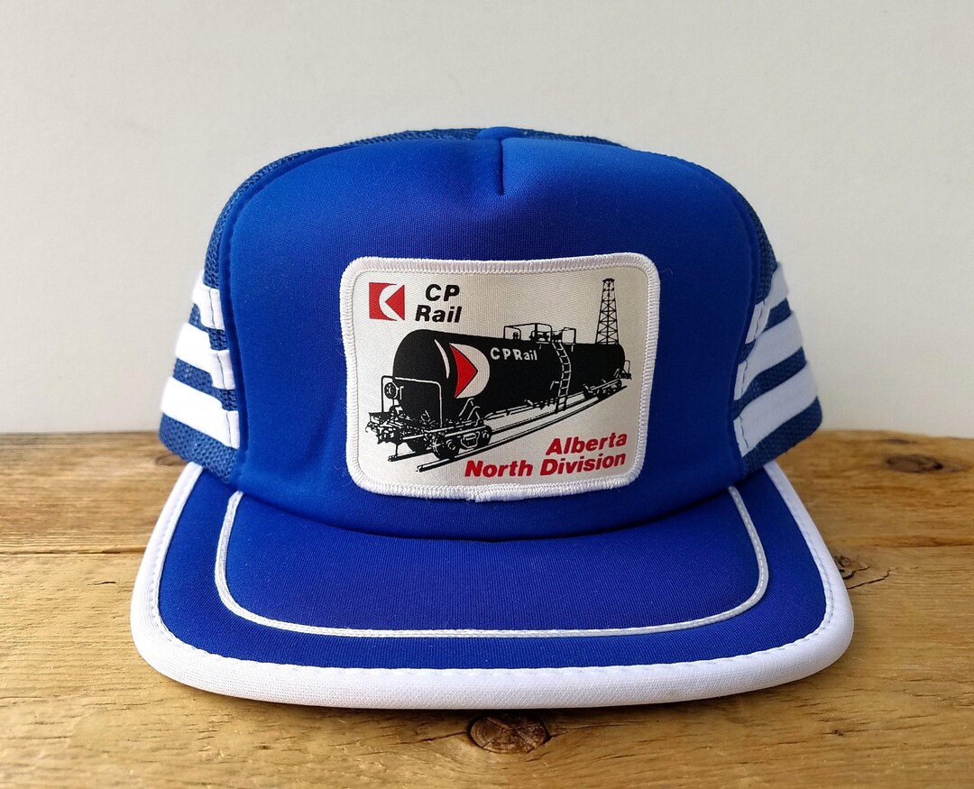 Vintage 80s CP RAIL Alberta North Division Patch Trucker Hat - 3 Stripe ...