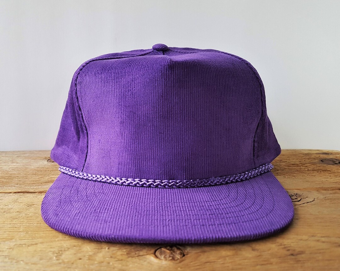 Vintage 90s Purple Corduroy Rope Lined Snapback Hat - Blank Baseball ...