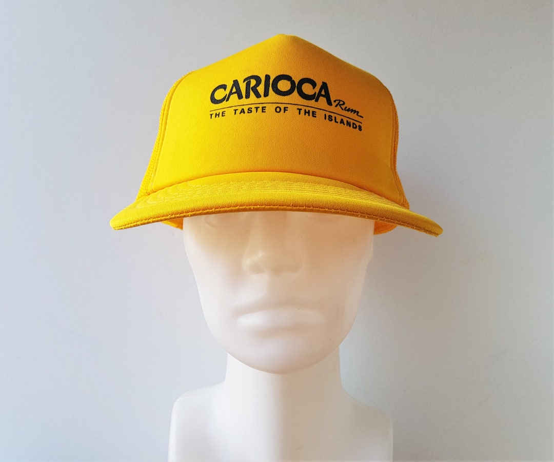 Vintage 80s CARIOCA RUM Trucker Hat 'the Taste of the Islands' Yellow ...