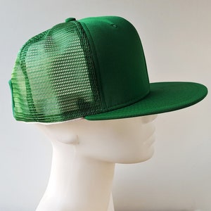 Vintage 70s 80s AJD Green Mesh Blank Trucker Hat Made in USA Snapback ...