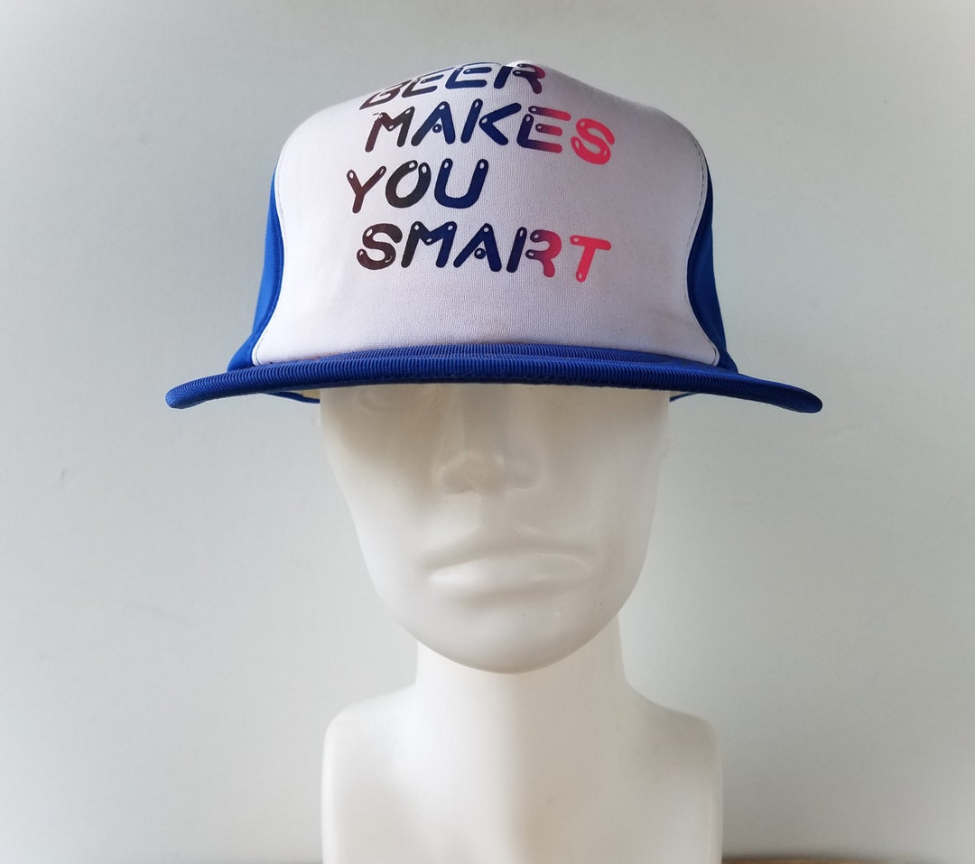 Vintage 80s BEER Makes You SMART Trucker Hat - Snapback Fullback Full ...