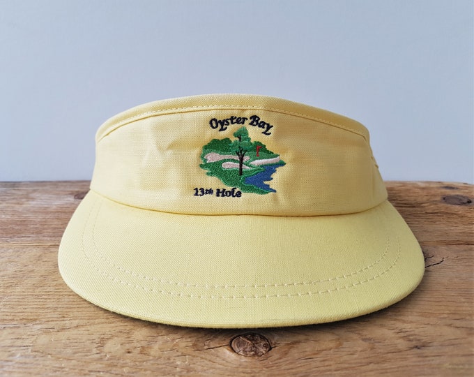 Vintage 80s OYSTER BAY Golf Links 13th Hole Sun Visor Strapback Hat ...