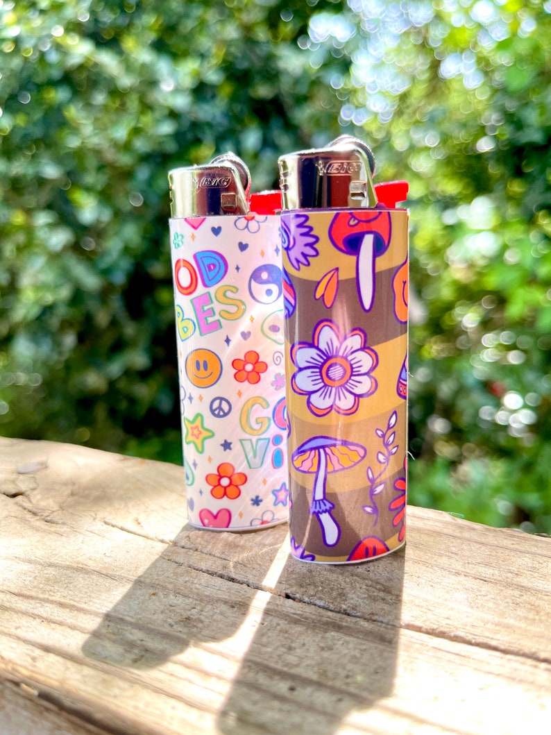 Retro Pack X6 Lighter Wraps, Retro 420 Vintage 70s Cute Lighter ...