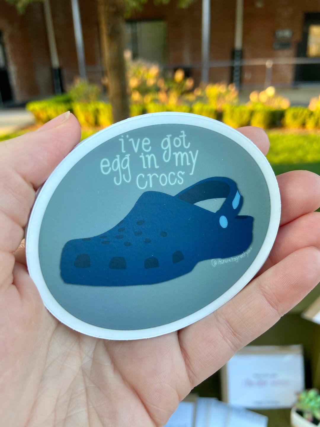 Vinyl Die Cut Sticker egg in My Crocs the Office Sticker - Etsy