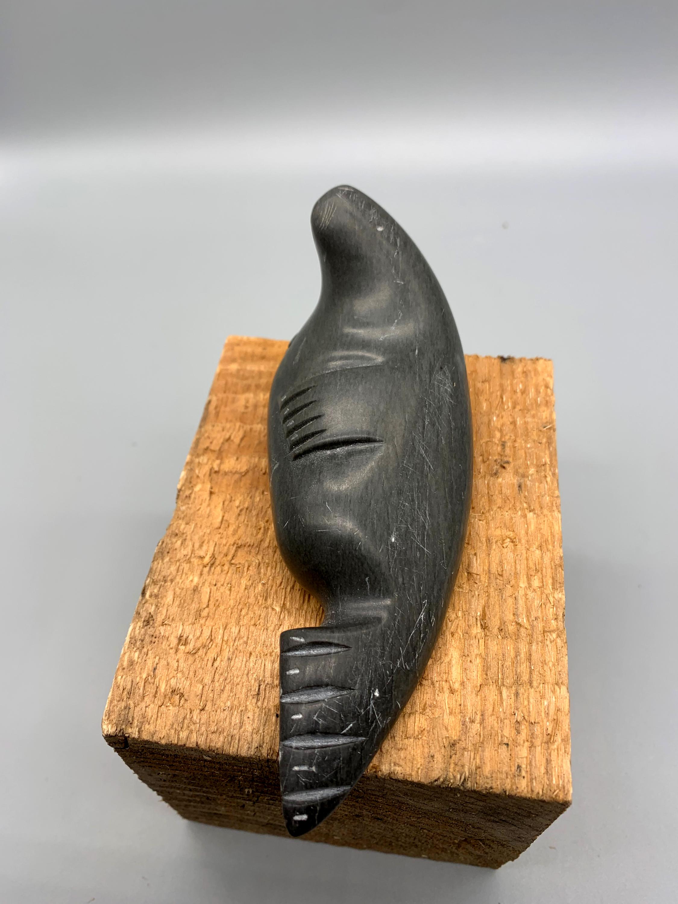 Inuit Stone Carving of Walrus Vintage Inuit Soapstone Walrus Sculpture ...