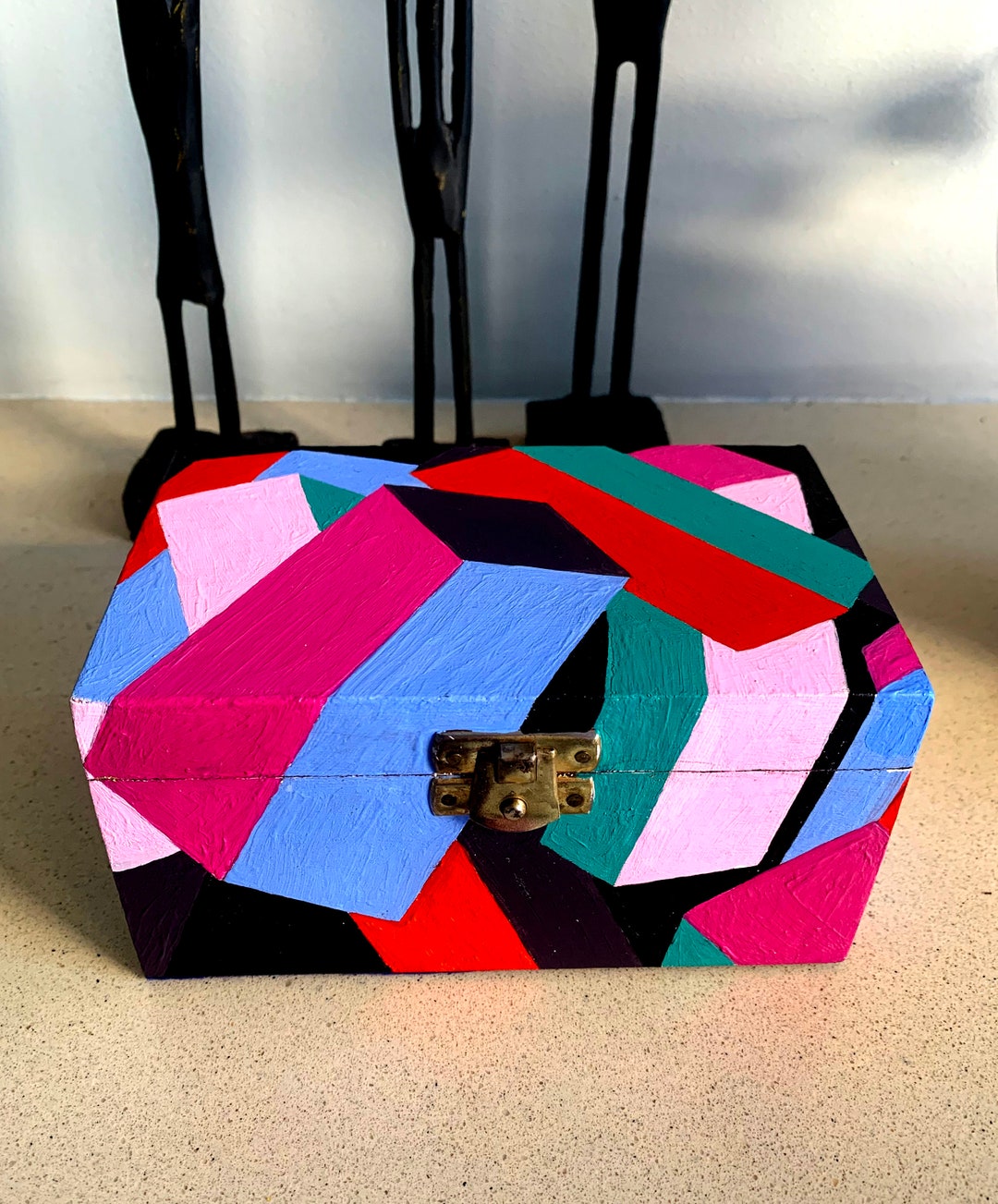 Original Handpainted Cubist Box Storage Box Trinket Box Signed - Etsy