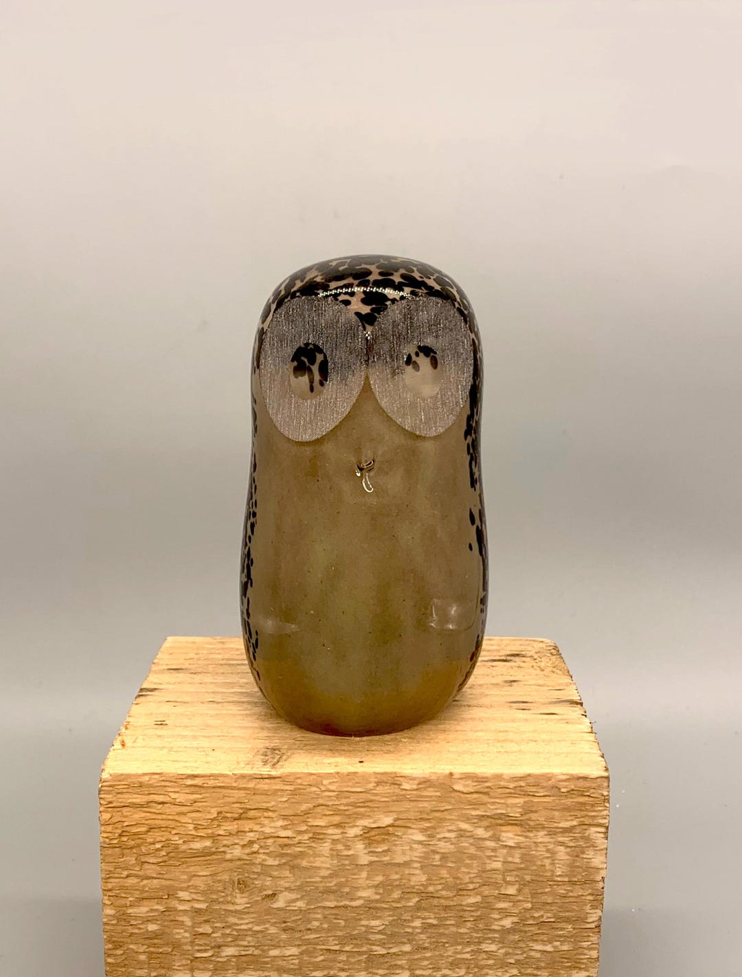 Wedgewood Owl Paperweight Vintage Brown Speckled Art Glass Owl ...