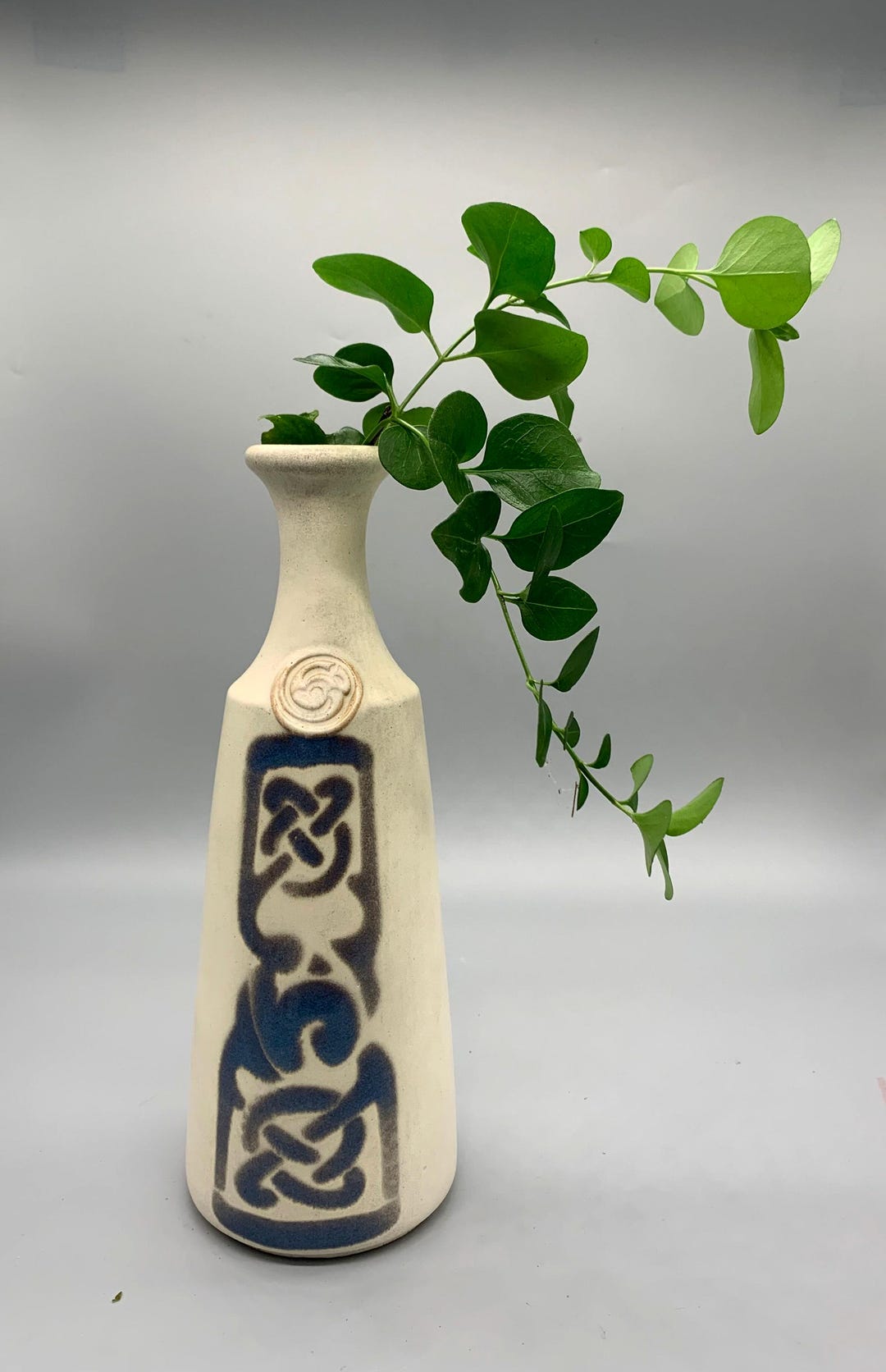 Laugharne Bottle Vintage Welsh Pottery Ceramic White Bottle Vase Studio ...