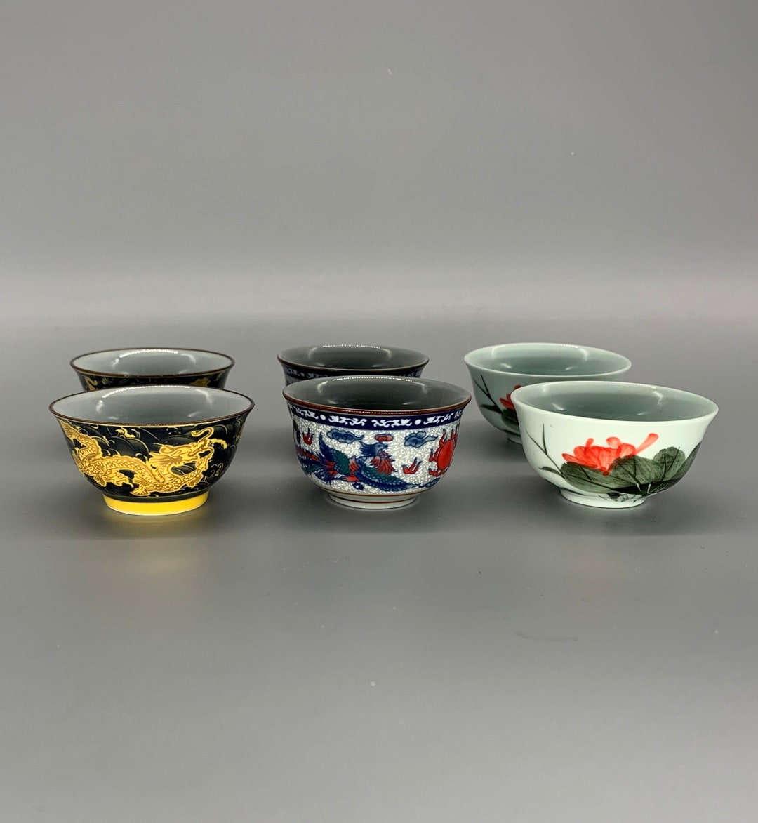 Gong-fu Tea Cups Set of Six Fine China Tea Cups - Etsy