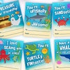 Under the Sea Theme Printable Valentine Cards Instant Download | Ocean ...